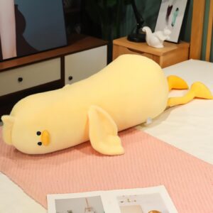 peach cat long duck plush pillow cute duck stuffed animal toy gift for kids girls boys yellow 32.2"