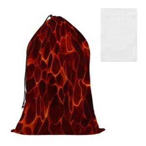 blueangle fire animated laundry bag, travel laundry bags for dirty clothes,large laundry bags for traveling camp（31）