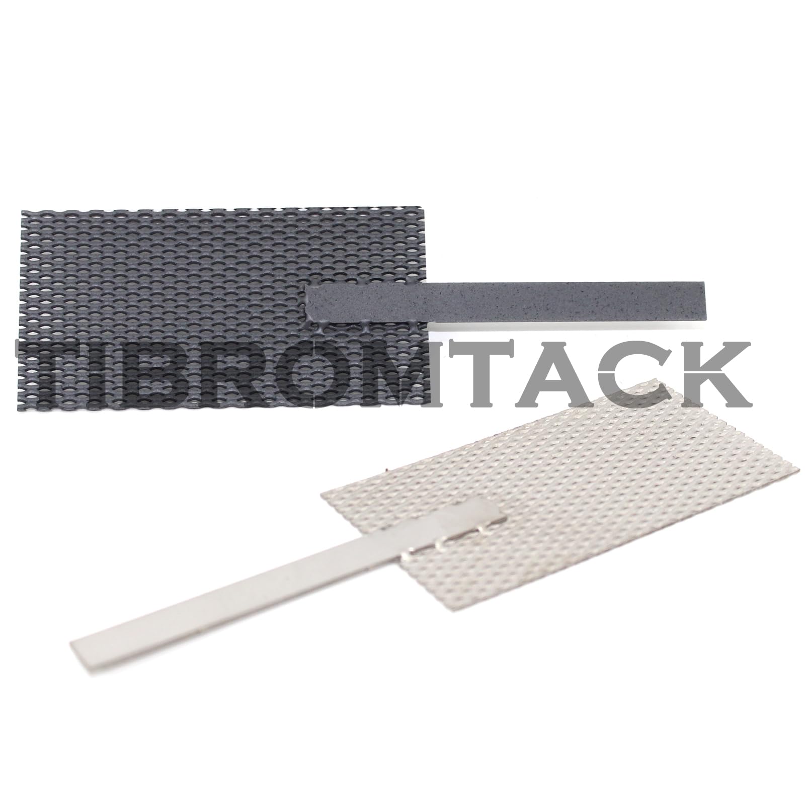 TIBROMTACK 2 x Electrodes, Titanium Anode Net with MMO Ruthenium-Iridium Coating and Cathode Electrolyte Net without Coating for Electrochemical Applications and Swimming Pool Cleaning, GHR094