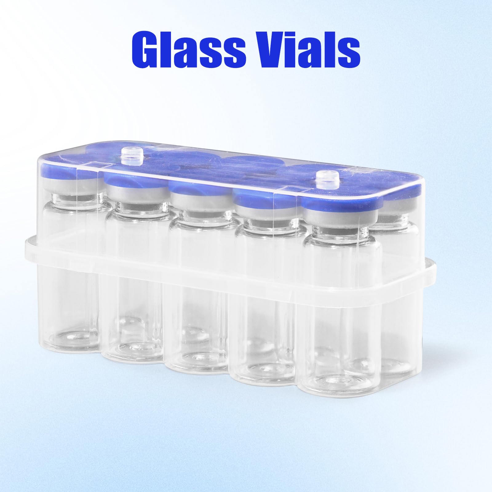 otwooi 10ml Sealed Empty Vials for Injection, Transparent Glass Vials Self-Healing Injection Port, Liquid Sample Storage Vial with Caps(10pcs)