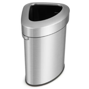 s afstar corner trash can 16 gallon/60 l, kitchen garbage can, large open top touchless rubbish can, anti-slip bottom, triangular waste bin, stainless steel trash bin for bathroom kitchen bedroom