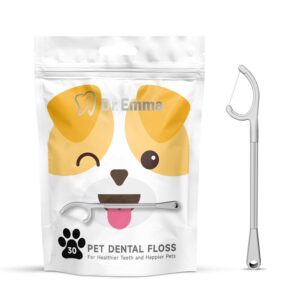 dr. emma dog tooth brush picks pet dental floss for teeth cleaning plaque remover for teeth dental care for small to large dogs, cats