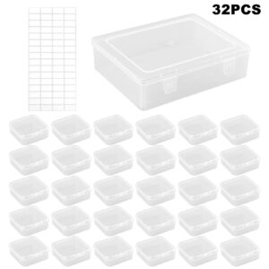 HINMAYGO Bead Organizer Box, 31pcs Small Bead Organizers, Storage Plastic Cases, Mini Plastic Containers, Clear Plastic Storage Boxes for Small Items Art Craft Jewelry Bead