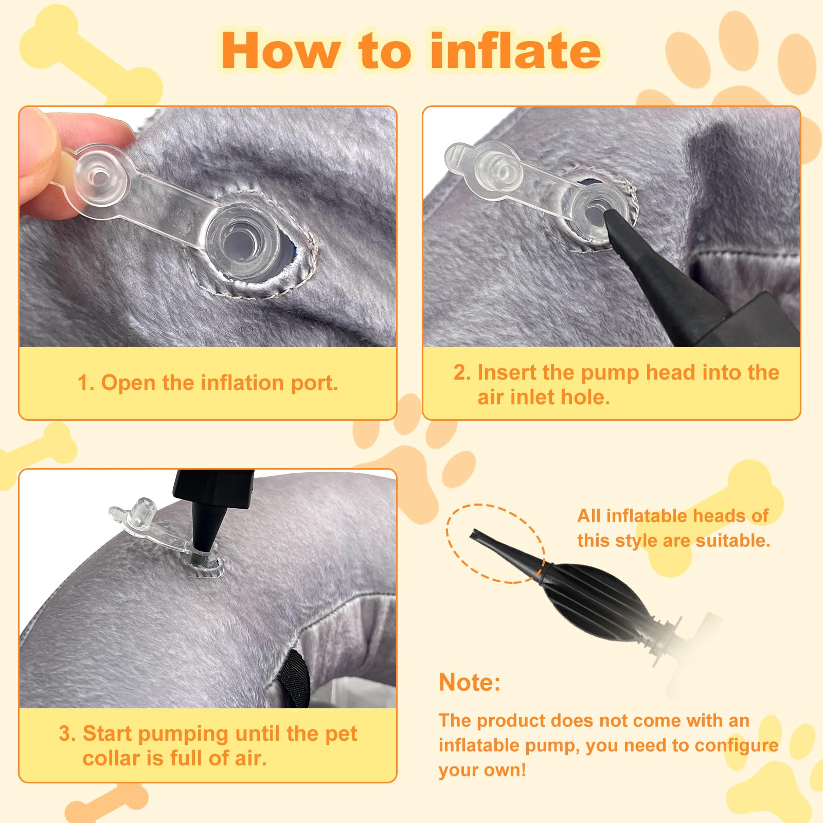 Uaidie Dog Cone Collar with Enhanced Anti-Licking, Inflatable Dog Cone After Surgery, Adjustable Size with Soft Padding for Small Medium Large Dogs - XL