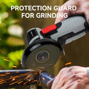 Cordless Angle Grinder, 19500rpm Cordless Grinder with 1pcs 12V 1500mAh Batteries and 3-Cutting Discs Metal Grinder for Metal Stone Wood