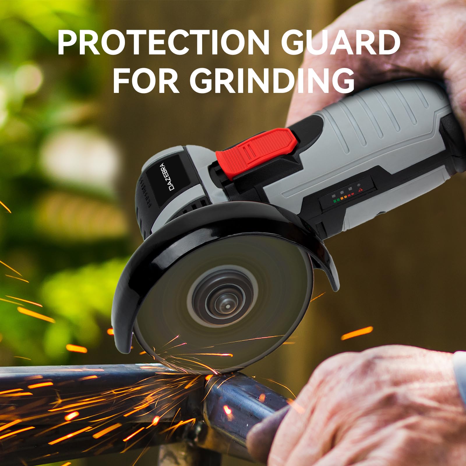 Cordless Angle Grinder, 19500rpm Cordless Grinder with 1pcs 12V 1500mAh Batteries and 3-Cutting Discs Metal Grinder for Metal Stone Wood and Concrete