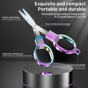 Folding Scissors, 2 Piece Stainless Steel Mini Small Scissors Pocket Portable Folding Travel Scissors Miniature Craft Scissors for Travel, Outdoor, Home, Office Use