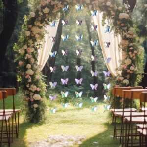 Goresory 4Piece Butterfly Hanging Garlands 3D Laser Butterfly Streamers Decoration for Wedding Birthday Party Bridal Shower Decorations (Laser)