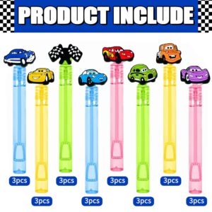 24 Piece Cars Bubble Wand for Kids(8 Style),Cute Lightning MCqueen Bubble Wand Great for Cars Theme Birthday Party Supplies Birthday Wedding Bath Time Gifts for Boys Girls…