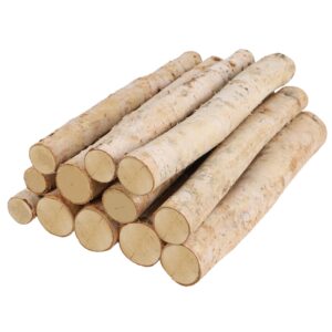 prsildan 12 pack white birch logs for fake fireplace decorative natural birch tree branches wood diy fire logs crafts for indoor outdoor gas faux fireplace filler decoration (0.8"-1.6" dia)