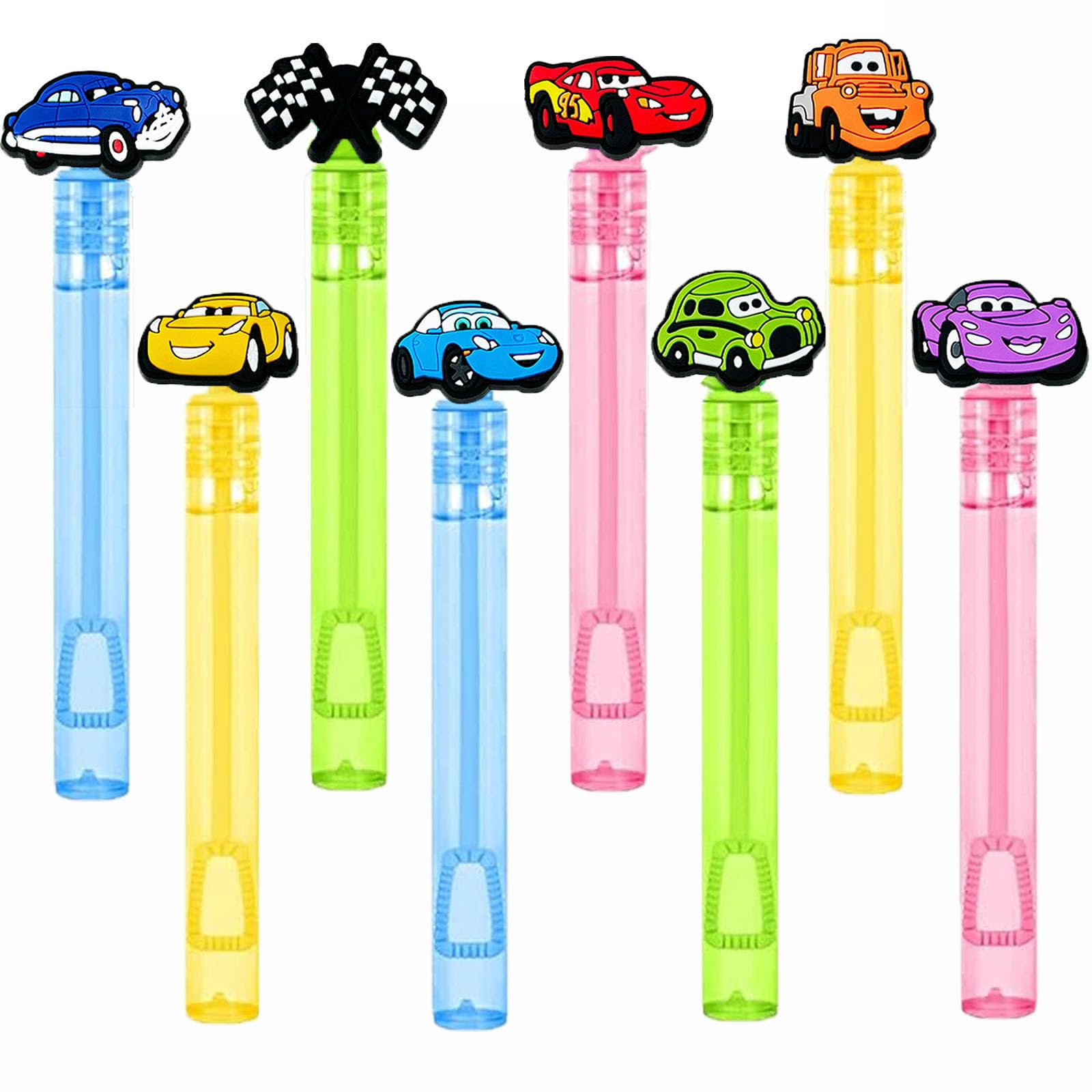 24 Piece Cars Bubble Wand for Kids(8 Style),Cute Lightning MCqueen Bubble Wand Great for Cars Theme Birthday Party Supplies Birthday Wedding Bath Time Gifts for Boys Girls…