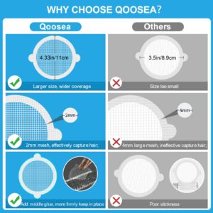 Qoosea 30 Pack Disposable Shower Drain Hair Catcher Shower Drain Cover Hair Catcher Mesh Stickers for Bathroom Washbasin Bathtub Kitchen Sink for Human and Pet Hair(Round-30pcs)