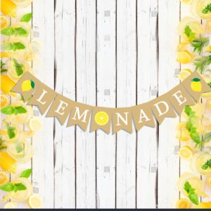 Lemonade Banner Lemonade Stand Sign Lemonade Stand Supplies for Lemonade Stand Decorations Lemon Garland Summer Birthday Lemonade Decor Lemon Party Decorations Lemon Themed Party Decor