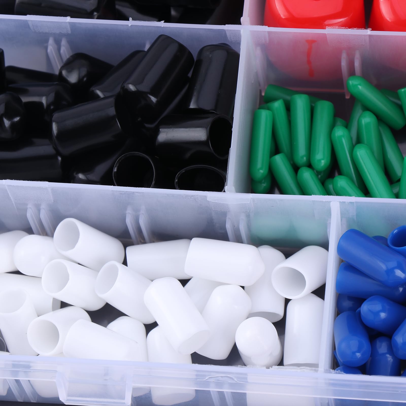 Upgraded Rubber End Caps with Storage Slip Resistant Protectors Rubber Caps Set for Screws & Round Tubes