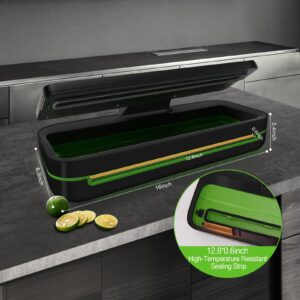 Vacuum Sealer Machine, 10-in-1 Upgraded Powerful Vacuum Sealer for Food, 85Kpa Fully Automatic Lock, See-through Glass Cover, with 10 Bags, Vacuum Sealing Hose, Built-in Cutter, Removable Drip Tray