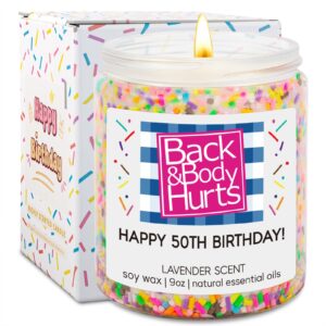 gspy 50th birthday candles - 50th birthday gifts for her, him - funny 50 year old gifts for women, men - turning 50, happy 50th birthday gifts for friend, mom, dad, sister, wife, female