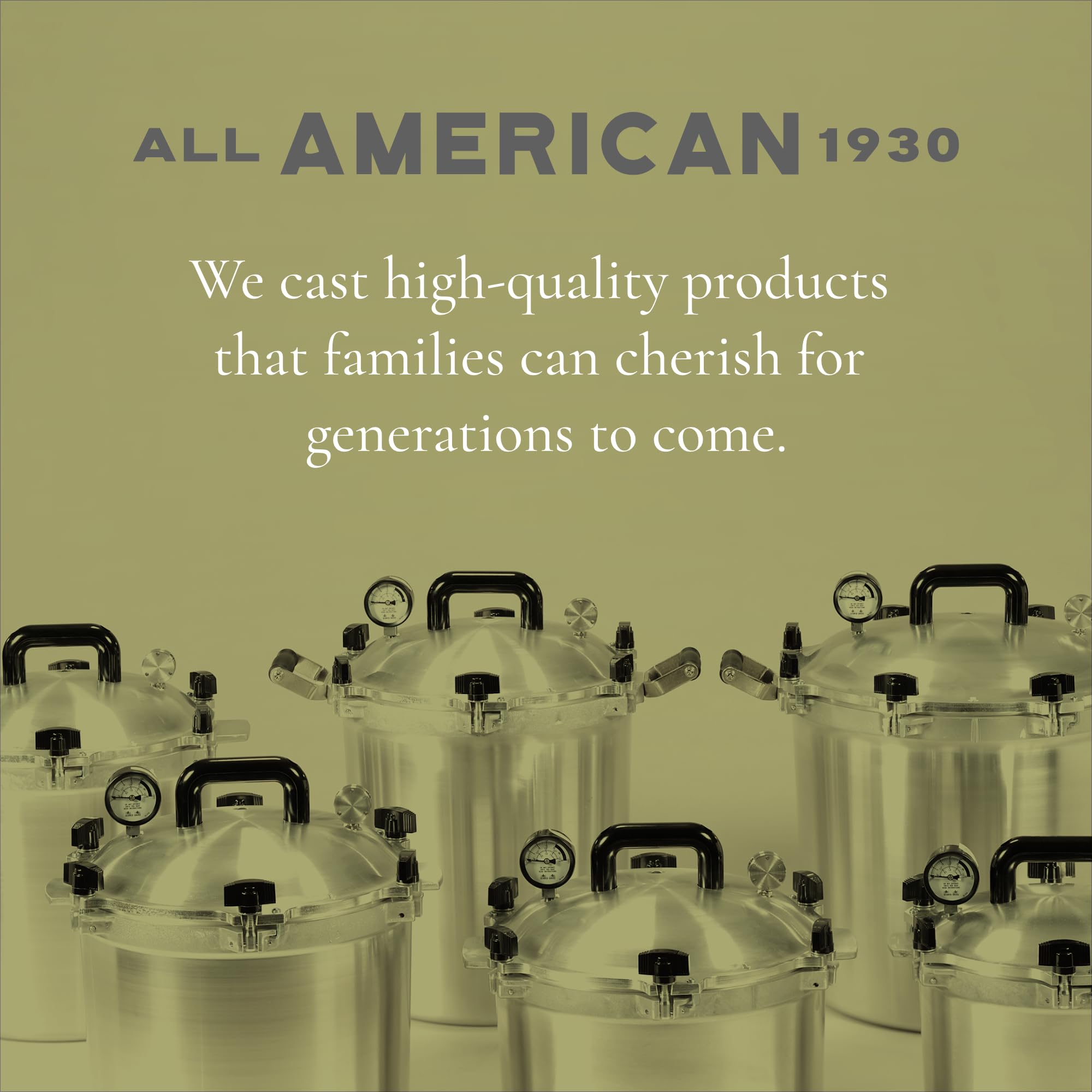 All American 1930: 10.5qt Pressure Cooker/Canner Plus (The 910) - Exclusive Metal-to-Metal Sealing System - Easy to Open & Close - Suitable for Gas, Electric, or Flat Top Stoves - Made in the USA