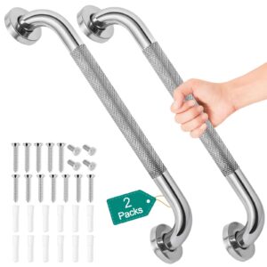 2 pack 16 inch grab bars for bathtubs and showers, safety bathroom shower grab bars for seniors holds up to 500lbs, handicap grab bars stainless steel, anti slip shower handle for wall, elderly