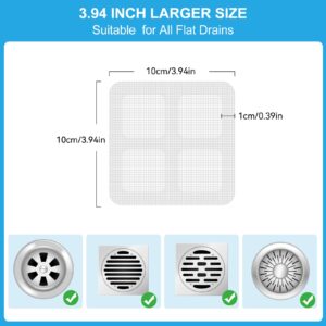 Qoosea 50 Pack Disposable Shower Drain Hair Catcher Shower Drain Cover Hair Catcher Mesh Stickers for Bathroom Washbasin Bathtub Kitchen Sink for Human and Pet Hair