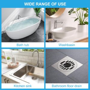 Qoosea 50 Pack Disposable Shower Drain Hair Catcher Shower Drain Cover Hair Catcher Mesh Stickers for Bathroom Washbasin Bathtub Kitchen Sink for Human and Pet Hair