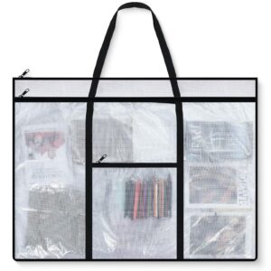 huhumy large poster storage bag 48" x 36" bulletin board holder pvc art portfolio case poster storage container with zipper handles pocket for teachers artist organization