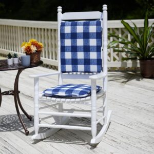 klear vu porch rocking chair cushions set, suitable for living room rockers, stylish seat and back pads includes fabric ties, 20" x 17" x 2, jurby blue