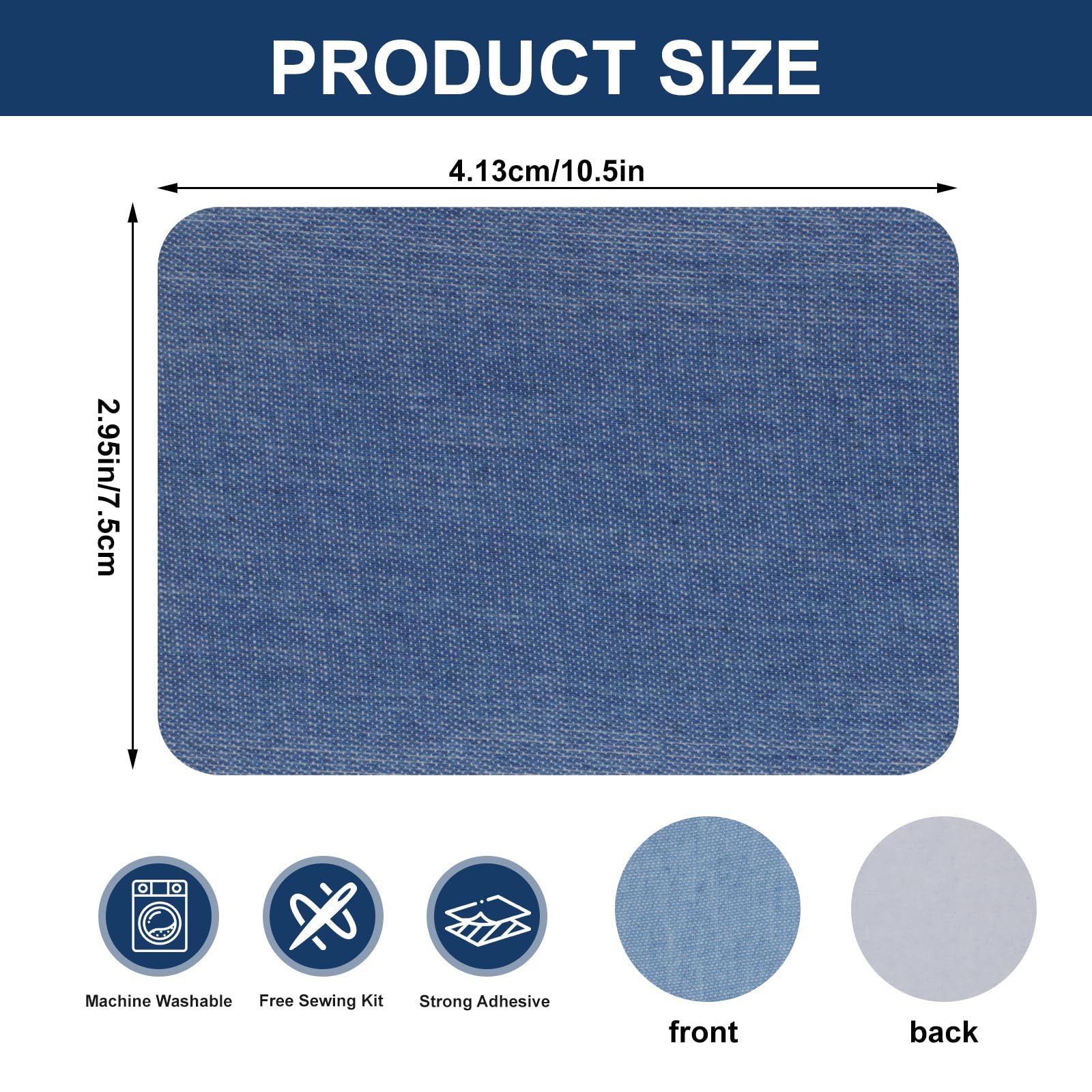 Phinus Iron-On Patches for Clothing, Each Pack 30PCS Denim Patches for Jeans Kit 3 x 4.25 Inch, Iron-On Patches Can Be Used to Repair Jeans and Garments, and Can Also Be Used to Decorate