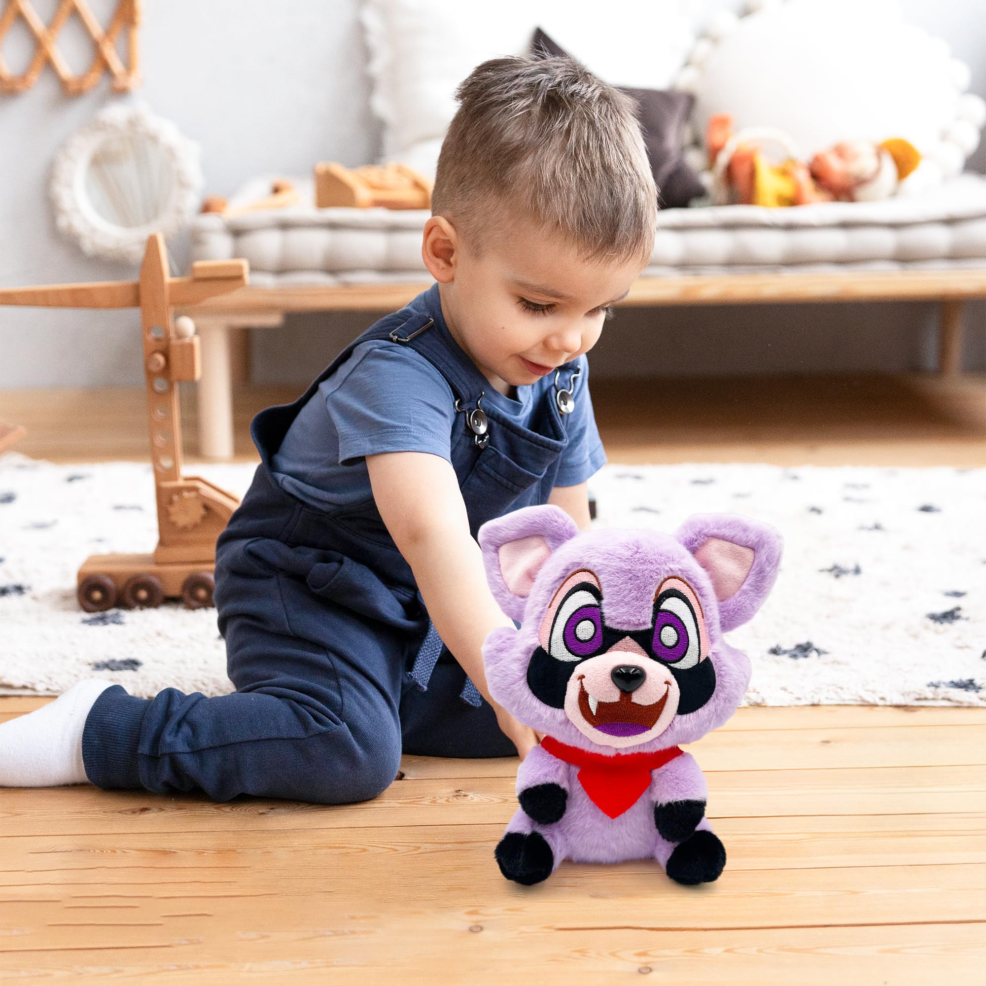 Adenzai Indigo Park Plush Toys - Rumbley The Raccoon | Rambly The Raccoon Plush, Rambly Plush Indigo Park, Stuffed Raccoon, Raccoon Pillow, Rocket Raccoon Plush