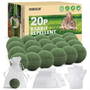 20pack rabbit repellent outdoor,natural peppermint oil rabbit repellent pet safe,powerful rabbit deterrent,rabbit repellant for garden,deer repellent for outdoor tree yard, safe for lawn and plant