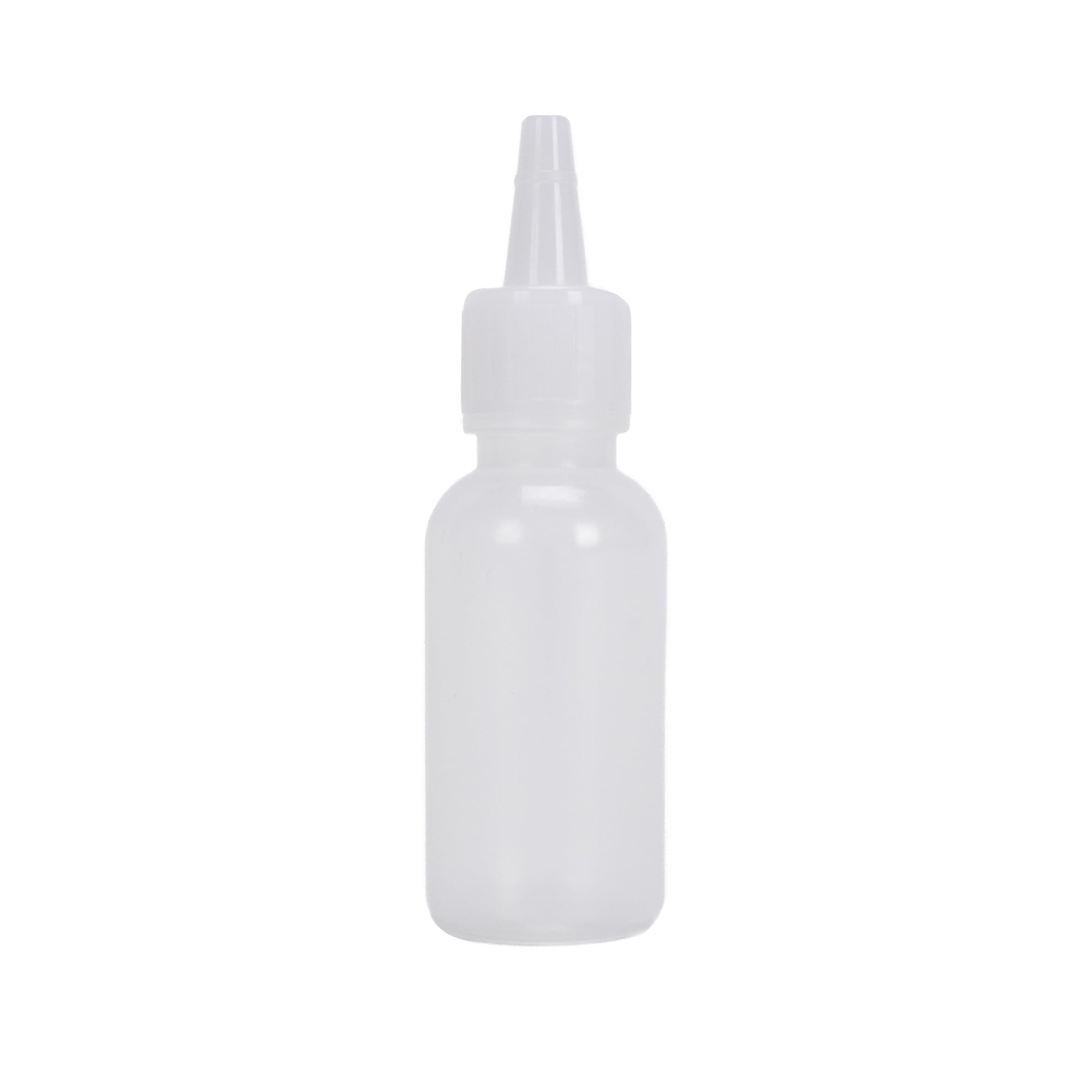 Plastic Boston Round Squeeze Bottles, ½oz/15mL Dropper Bottle with Yorker Red Tip Caps, 25 Pack Squirt Bottles for Liquids, for Crafting & Paints, Condiment Bottles for Sauces, Dressing, Oil, Honey