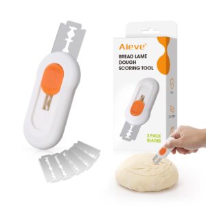 aieve bread lame scoring tool,retractable & magnetic sourdough scoring tool with 5 pcs blades scoring knife for homemade bread baking