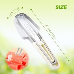 2024 Watermelon Cutter, 3-in-1 Watermelon Fork Slicer Cutter Stainless Steel Watermelon Windmill Cutter, 3 In 1 Summer Watermelon Cutting Tool Fork Slicer Knife Set for Home