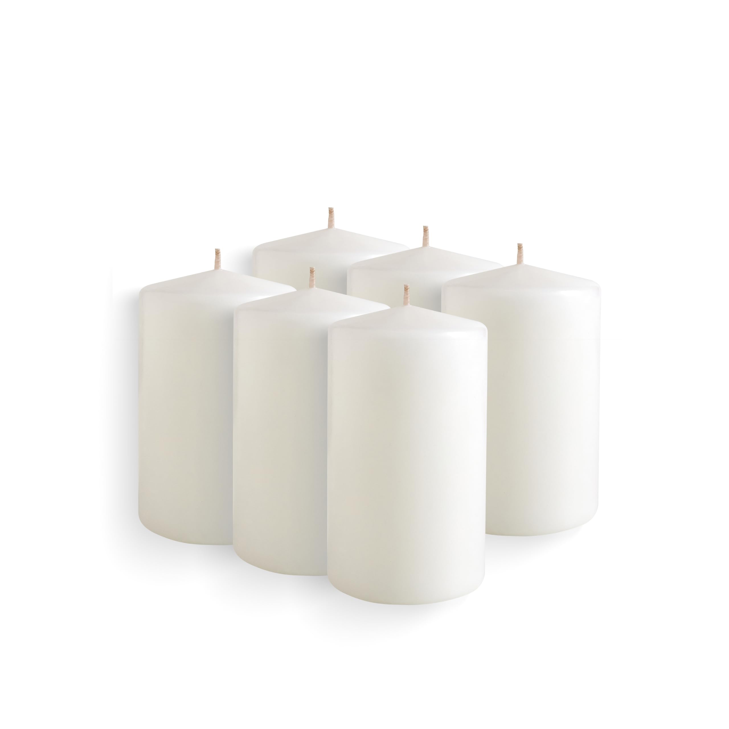 Simply Soson 2.5x4 inch White Pillar Candles, White Candles, Set of 6 White Pillar Candles Bulk 2.5x4, Emergency Candles, Tall Candles, Wax Candle, Unscented Candles, Candle Pack Cone Tip White Pillar