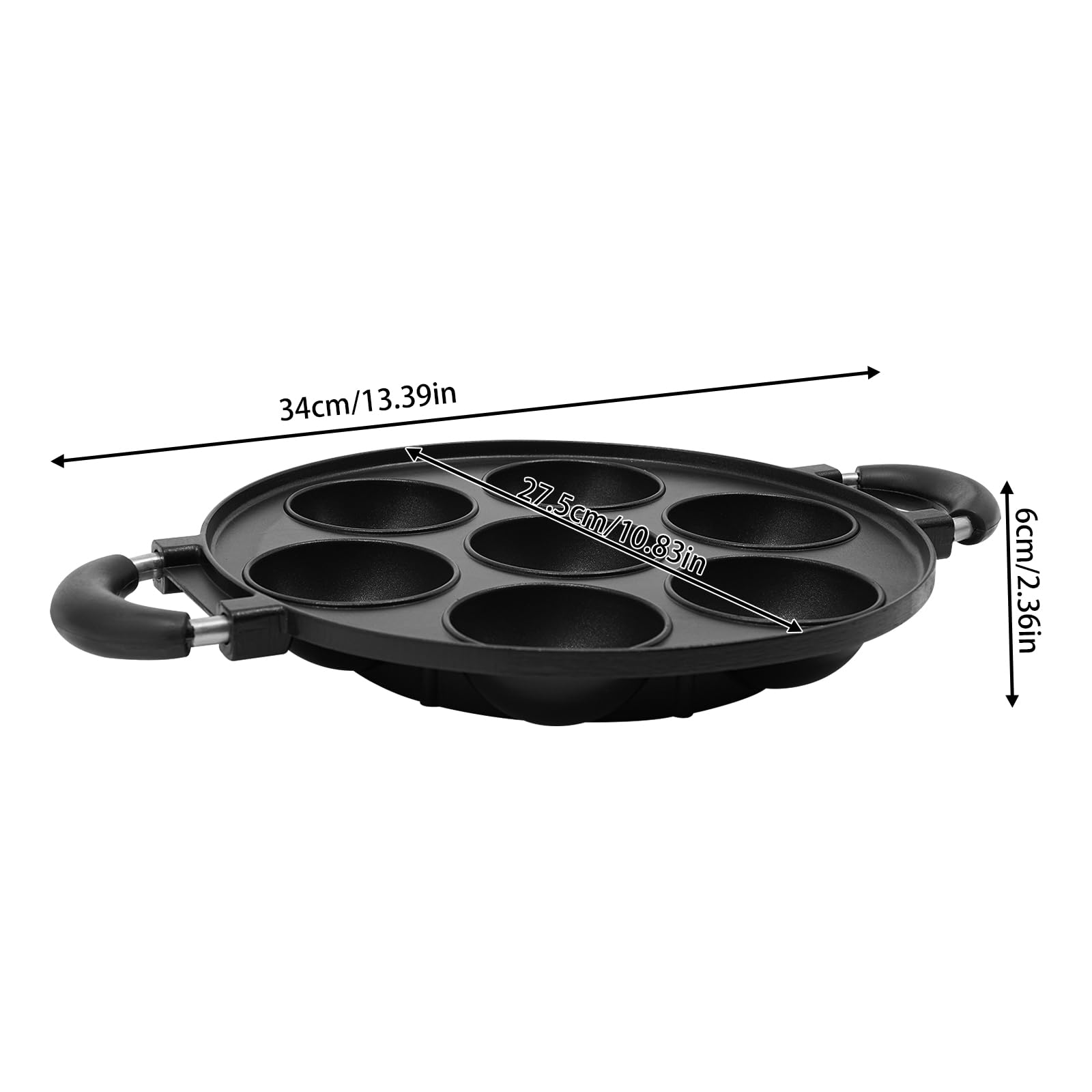 Large Aperture Takoyaki Pan,7 Holes Takoyaki Maker,Nonstick Baking Cake Mould For Home,Bakery,Cafe, Food Store