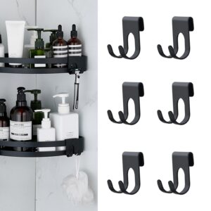 chaofatchoy shower caddy shelf basket rack hooks stainless steel metal bathroom hangers hanging for loofah robe massage towel squeegee sponge shower brush body bath scrub washcloth luffa razor 2 pack