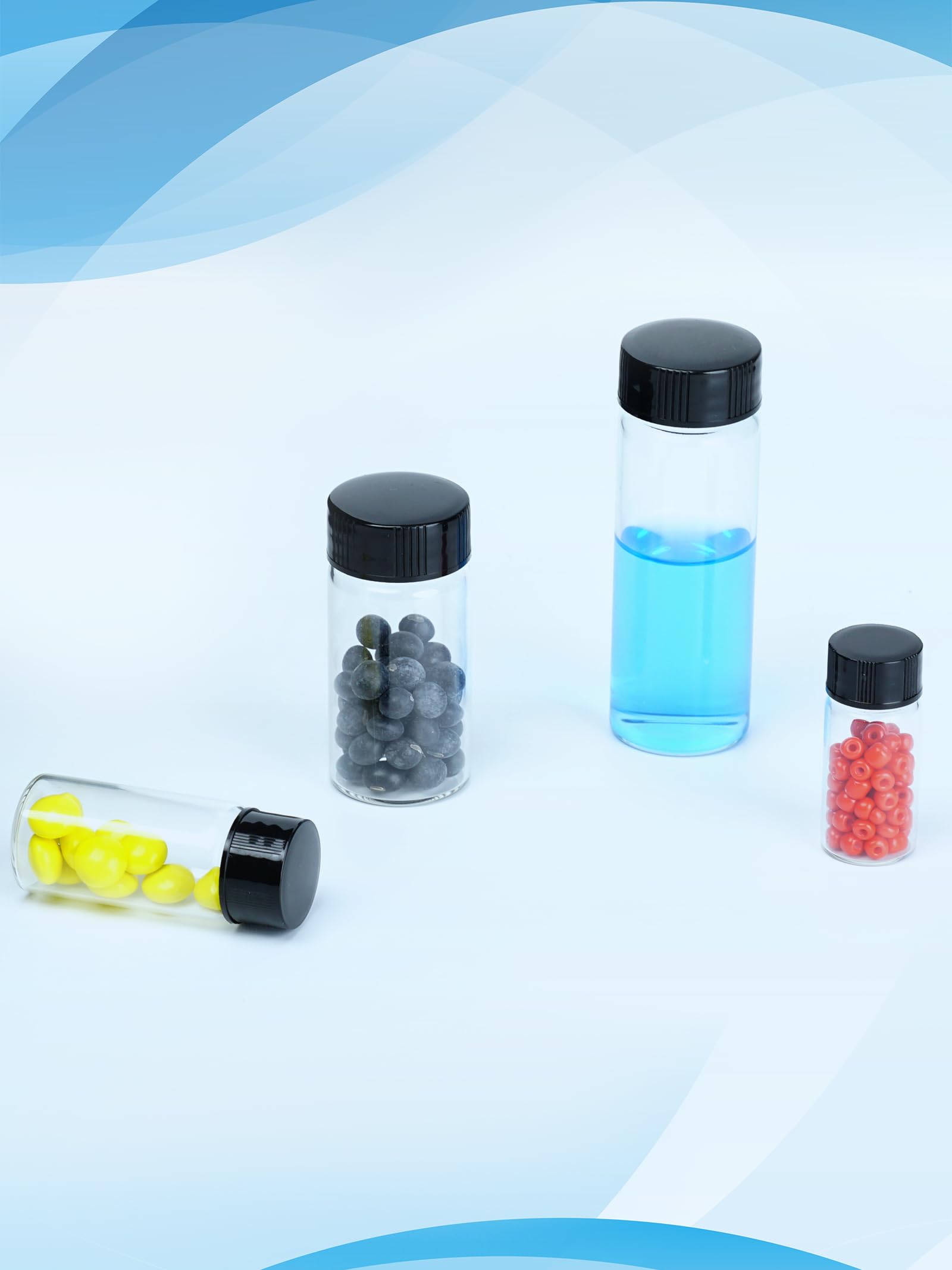 30ml Clear Small Glass Vials with Screw Caps, Small Vials for Essential Oil, Leak-Proof Sample Vials with Lids(10pcs)