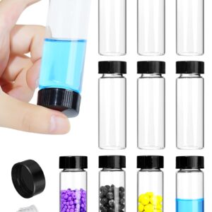 30ml Clear Small Glass Vials with Screw Caps, Small Vials for Essential Oil, Leak-Proof Sample Vials with Lids(10pcs)