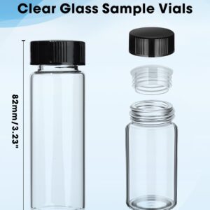 30ml Clear Small Glass Vials with Screw Caps, Small Vials for Essential Oil, Leak-Proof Sample Vials with Lids(10pcs)