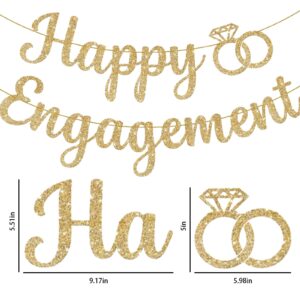 Gold Happy Engagement Banner for Bachelor party Banner, Bride to Be Engagement Decoration