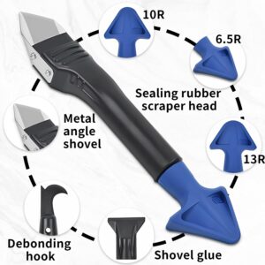 Silicone Caulking Tools 6 in 1,Caulk Removal Tool for Bathroom,Kitchen,Floor,Window,Sink Joint,Frames Seal