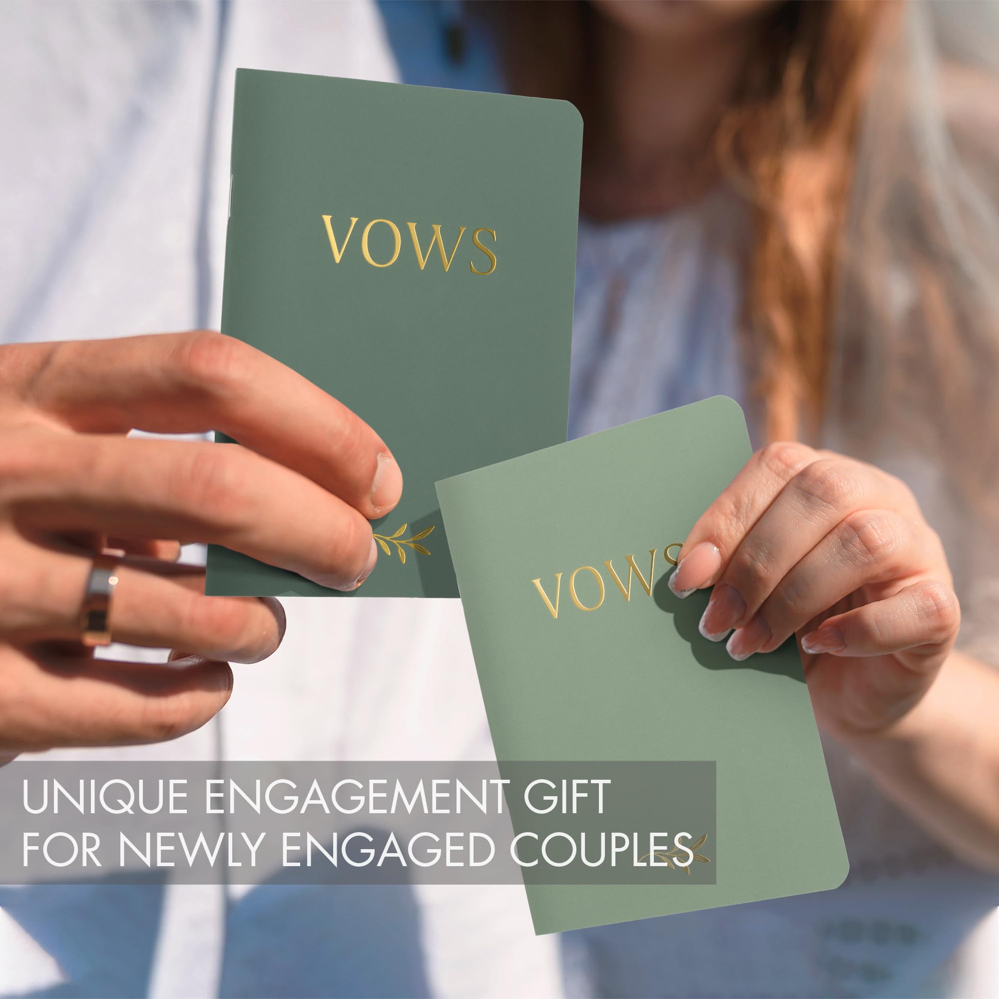 ZICOTO Elegant Vow Books With Gold Foil Lettering For Your Wedding - Perfectly Sized Vow Books With Plenty Of Pages To Write Whatever is on Your Heart - A Beautiful Addition For The Wedding Day