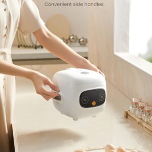 COMFEE' Mini Rice Cooker 4 Cups Cooked/2 Cups Uncooked, Portable Non-Stick rice maker, 24 hours Timer Delay, 6 Functions, Fast Cooker, Brown Rice, Oatmeal, White