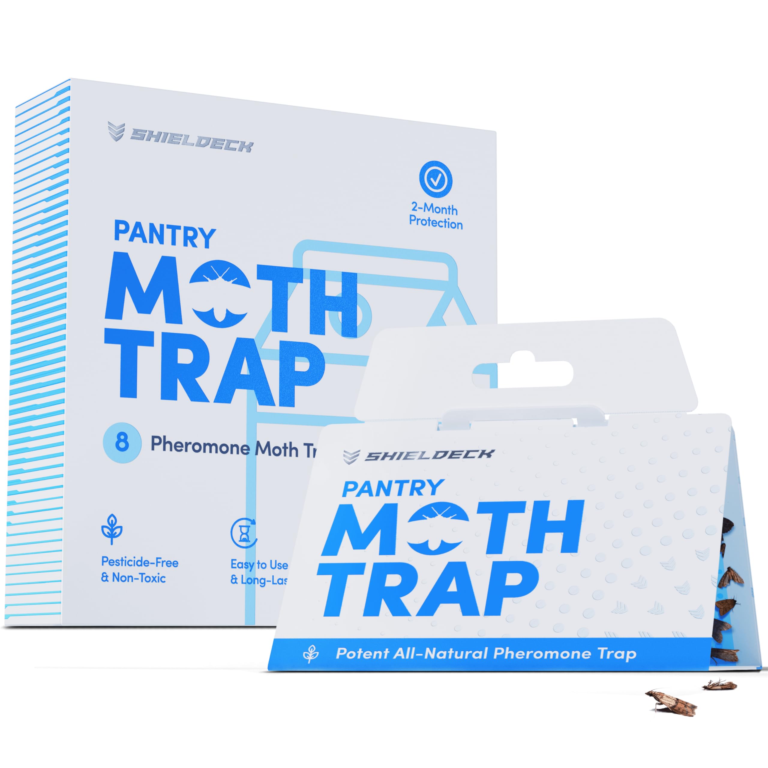 Shieldeck Pantry Moth Traps with Pheromones Prime (8-Pack), Pantry Moth Killer Indoor, Pantry Moth Trap, Pheromone Moth Traps for House Pantry, Sticky Glue Traps, How to Get Rid of Moths in House