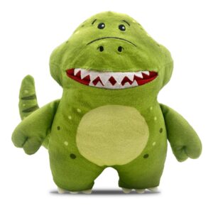 the tooth brigade tooth fairy pillow | fun and interactive stuffed plush toy with large pocket for lost teeth, treasures, prizes - perfect for kids, boys, & girls gift (rebel dinosaur)