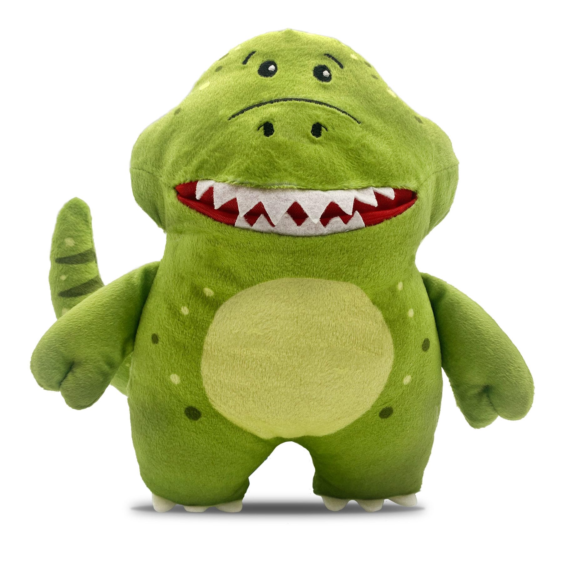 The Tooth Brigade Tooth Fairy Pillow | Fun and Interactive Stuffed Plush Toy with Large Pocket for Lost Teeth, Treasures, Prizes - Perfect for Kids, Boys, & Girls Gift (Rebel Dinosaur)