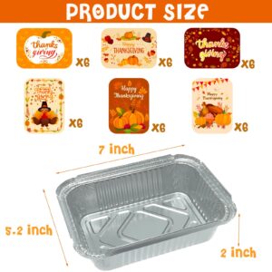 Thanksgiving Leftover Containers with Lids 36 Pcs Foil Thanksgiving Food Aluminum Pans Disposable Turkey Cookware Takeout Fall Party Favors Supplies