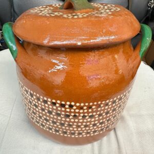 Authentic Mexican Barro Olla Bola Grande Con Tapa Mexicana Para Frijol Frijoles Sopas Boiling Beans Chilis Soup Clay Pot With Top 10X9