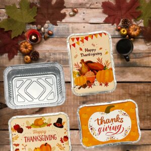 Thanksgiving Leftover Containers with Lids 36 Pcs Foil Thanksgiving Food Aluminum Pans Disposable Turkey Cookware Takeout Fall Party Favors Supplies