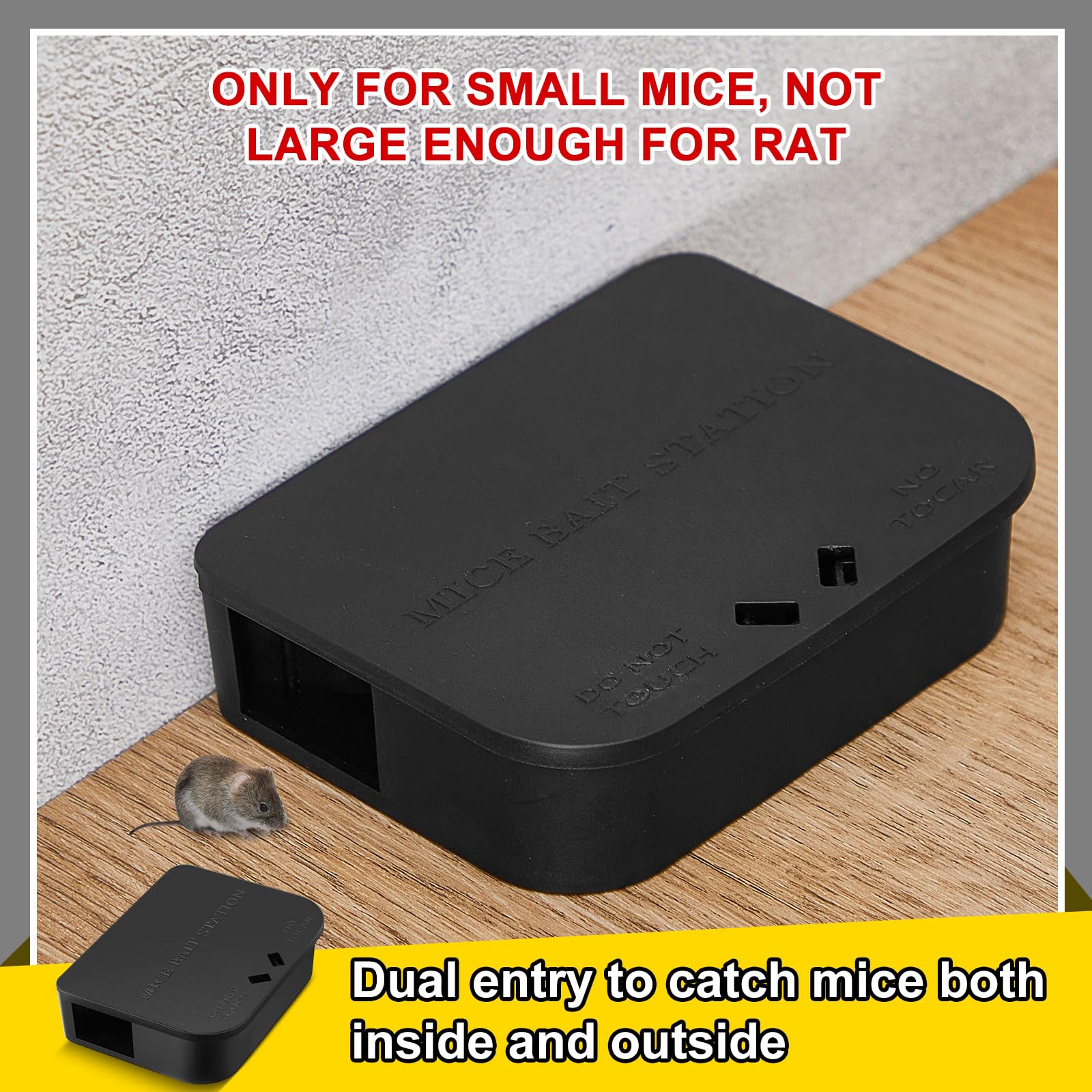 Qualirey 12 Pcs Mouse Bait Stations Mouse Stations with Keys Mouse Traps, Keeps Children and Pets Indoor and Outdoor, Only for Small Mice, Bait Not Included (Black)