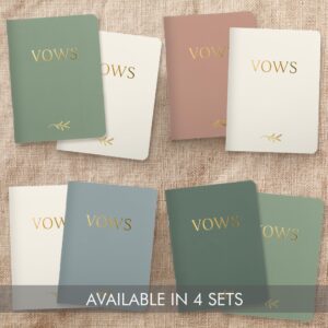 ZICOTO Elegant Vow Books With Gold Foil Lettering For Your Wedding - Perfectly Sized Vow Books With Plenty Of Pages To Write Whatever is on Your Heart - A Beautiful Addition For The Wedding Day